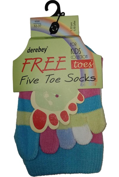 Toe Socks Parmaklı Çocuk Çorabı Rainbow