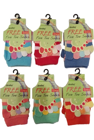 Toe Socks Parmaklı Çocuk Çorabı Rainbow
