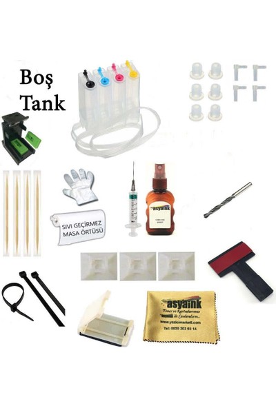Asyaink Canon / Hp Uyumlu Şeffaf Bitmeyen Kartuş Tankı Set Asyaink Canon / Hp Uyumlu Şeffaf Bitmeyen Kartuş Tankı Set
