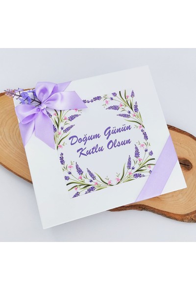 Miyaevent Doğum Günü Çikolata Kutusu Lavanta Desenli 32'li
