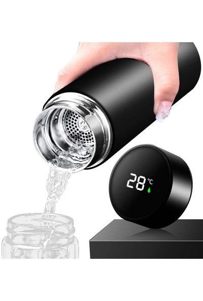 Dijital Göstergeli Çelik Matara - Paslanmaz Termos 500 ml Dijital Göstergeli Çelik Matara - Paslanmaz Termos 500 ml