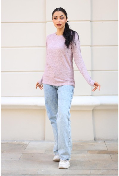 Meqlife Pamuklu Yumoş Kazak - Lila