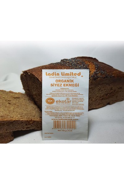 Ladin Ekmek Organik Tam Siyez Ekmeği / 700 G Ladin Ekmek Organik Tam Siyez Ekmeği / 700 G
