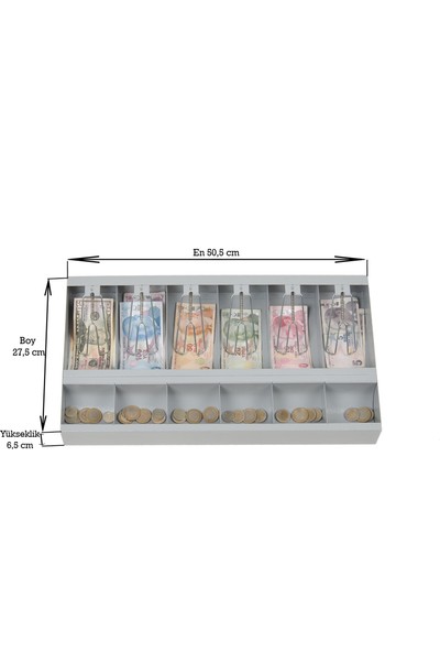 Çetka Metal Cekmece Içi Para Düzenleyici 6 Banknot Bölmeli Para Cekmecesi Içi