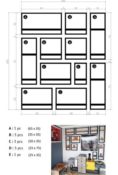 Codex Concept Masif Duvar Raf Ünitesi-1 (T1-04-2) Codex Concept Masif Duvar Raf Ünitesi-1 (T1-04-2)