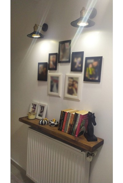 Karadeniz Dizayn Masif Ahsap Petek Üstü Raf Dresuar Duvara Montajsız 100 cm