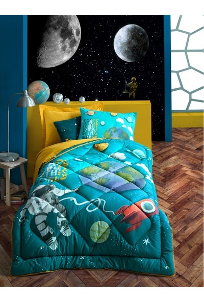Cotton Box Junior Rnf Tek Kişilik Uyku Seti Lıttle Astronaut Turkuaz Cotton Box Junior Rnf Tek Kişilik Uyku Seti Lıttle Astronaut Turkuaz