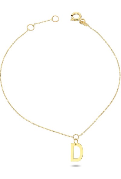 Glorria Altın D Harfi Bileklik