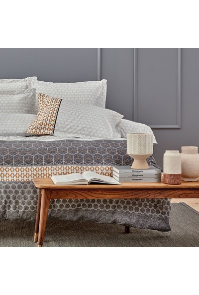 Yataş Bedding Taren Ranforce Çift Kişilik Nevresim Takımı - Gri