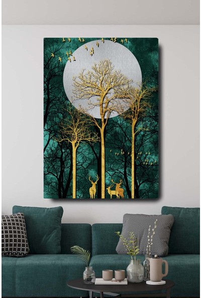 Home Arths Homearths Dekoratif Soyut Altın Geyik ve Ağaç Sürreal Kanvas Duvar Tablosu Home Arths Homearths Dekoratif Soyut Altın Geyik ve Ağaç Sürreal Kanvas Duvar Tablosu