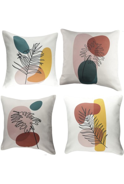 Özel Tasarım Dekoratif Kırlent Kılıfı 4 Lü Takım 43X43 cm