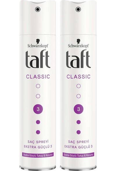 Taft Classic Ekstra Güçlü Sprey 250 ml x 2 Adet Taft Classic Ekstra Güçlü Sprey 250 ml x 2 Adet