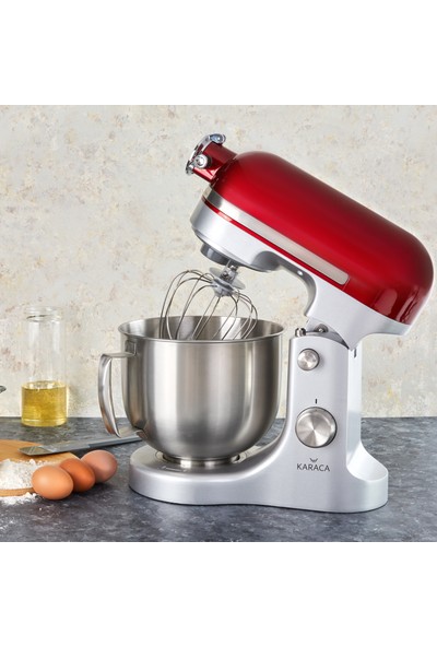 Karaca Multicast Chef Döküm Stand Mikser Red Muftak Şefi 1600W 5 Lt Karaca Multicast Chef Döküm Stand Mikser Red Muftak Şefi 1600W 5 Lt