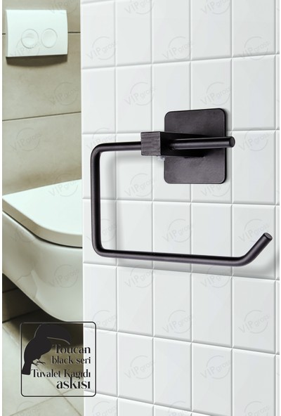 Vip Gross Mat Siyah Tuvalet Kağıtlık VS703