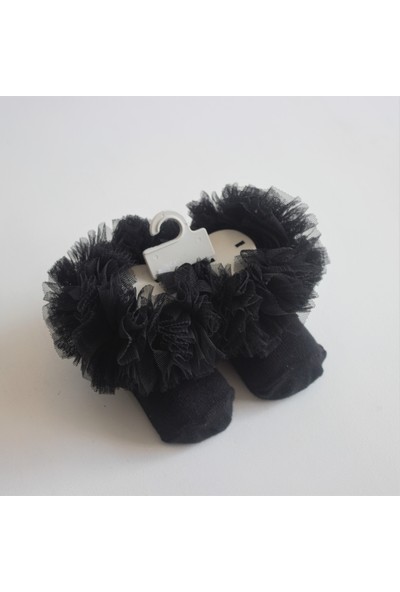 Minnie Kids Minniekids Siyah Fırfırlı Soket Çorap