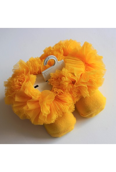 Minnie Kids Minniekids Sarı Fırfırlı Soket Çorap