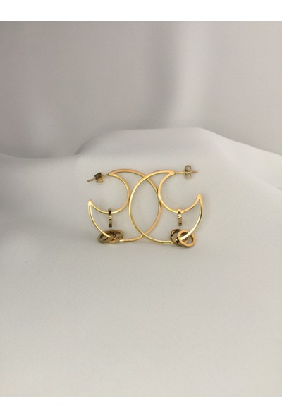 Megs Store Çelik Ay Şekilli Halka Küpe Megs Store Çelik Ay Şekilli Halka Küpe