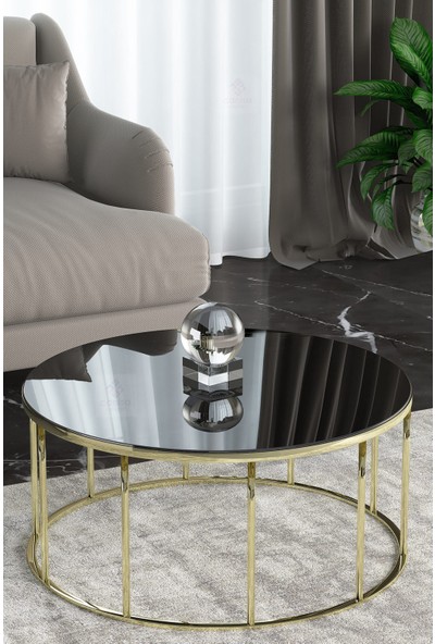 Canisa Concept Canisa Milano Serisi - Temperli Kırılmaz Cam Orta Sehpa / Gold Canisa Concept Canisa Milano Serisi - Temperli Kırılmaz Cam Orta Sehpa / Gold