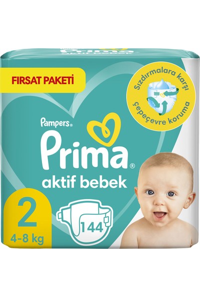 Prima Bebek Bezi Aktif Bebek 2 Beden 144 Adet Aylık Fırsat Paketi Prima Bebek Bezi Aktif Bebek 2 Beden 144 Adet Aylık Fırsat Paketi