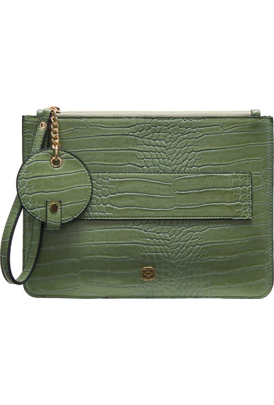 Yeşil Kadın Clutch Çanta