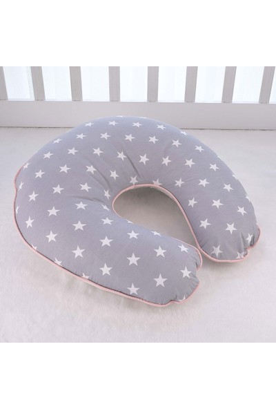 Umaybebek Emzirme Yastığı Minderi Açık Gri Pembe %100 Pamuk Umaybebek Emzirme Yastığı Minderi Açık Gri Pembe %100 Pamuk