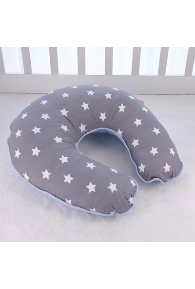 Umaybebek Emzirme Yastığı Minderi Gri Mavi %100 Pamuklu Umaybebek Emzirme Yastığı Minderi Gri Mavi %100 Pamuklu