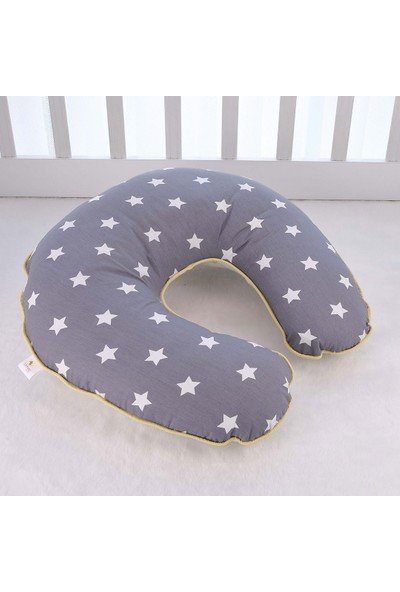 Umaybebek Emzirme Yastığı Minderi Gri Sarı %100 Pamuk Umaybebek Emzirme Yastığı Minderi Gri Sarı %100 Pamuk