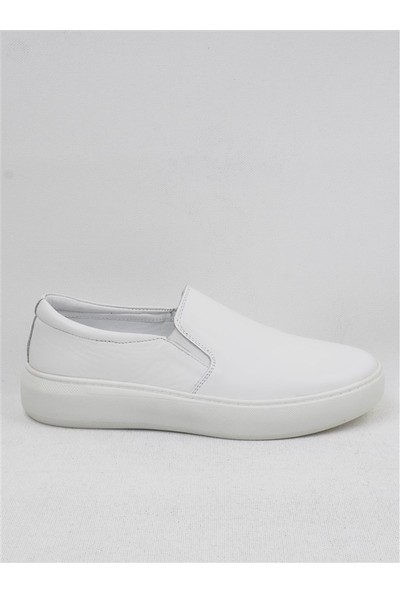 Chelsy Beyaz Deri Kadın Casual Ayakkabı Chelsy