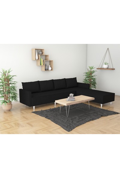 EVDEMO Nihal Köşe Koltuk Takımı Siyah EVDEMO Nihal Köşe Koltuk Takımı Siyah