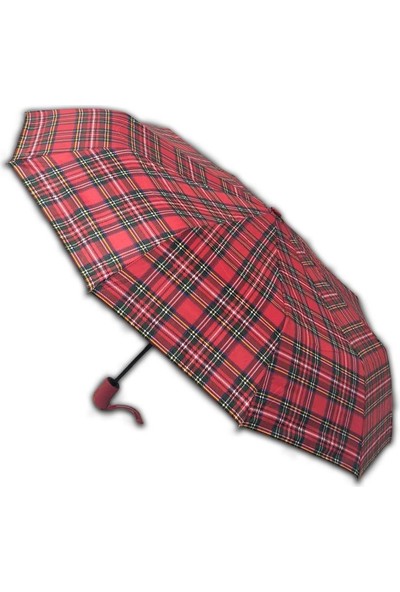 Rubenis RB010L Bayan Kırmızı Kareli Şemsiye