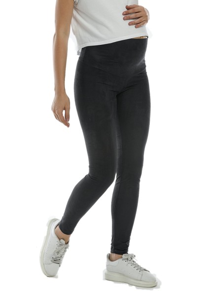 Perla Blanca Siyah Süet Hamile Taytı