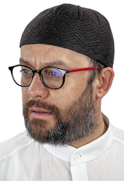 İhvan Online Orlon Örme Kışlık Yün Bere Takke Baklava Desen K.kahve