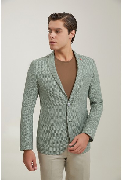Ds Damat Twn Slim Fit Yeşil Kumaş Ceket