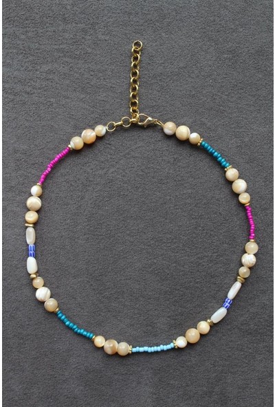 Naz Duzla Jewelry Sedef Boncuklu Kolye