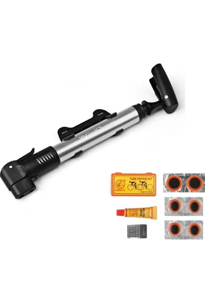 Robesbon Çift Ağızlı Bisiklet El Pompası, Thumbs Up Lastik Yama Kiti Robesbon Çift Ağızlı Bisiklet El Pompası, Thumbs Up Lastik Yama Kiti