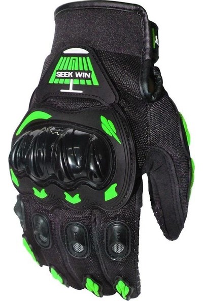 IOQX Seek Wın Erkek Korumalı L Beden Yeşil Siyah Motosiklet Eldiveni