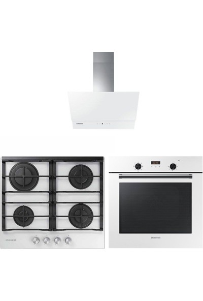 Samsung NV60K5140BW - NA64M7100AW - NK24M7060VW Beyaz Ankastre Set