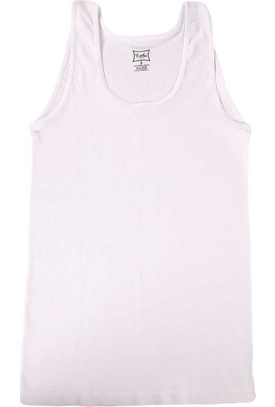 Tutku 6 Adet Kız Çocuk Beyaz Renk Kalın Askılı Atlet