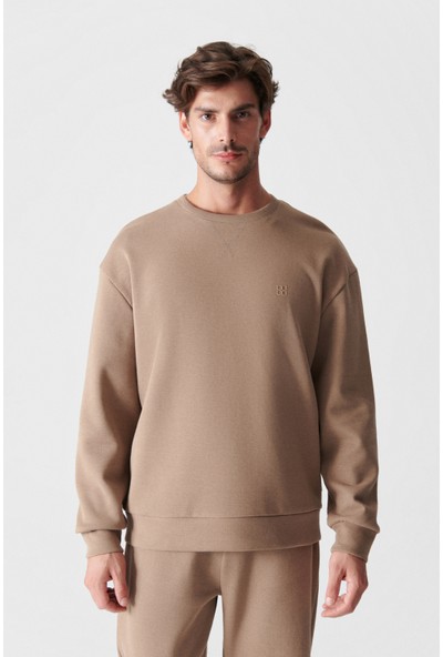 AVVA Erkek Vizon Bisiklet Yaka Düz Sweatshirt A12Y1072 AVVA Erkek Vizon Bisiklet Yaka Düz Sweatshirt A12Y1072
