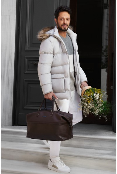 AVVA Erkek Gri Bisiklet Yaka Enine Çizgili Kazak A12Y5024