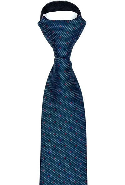 Kravatkolik Yeşil Puantiye Desen Mendilli Fermuarlı Kravat FRMR38