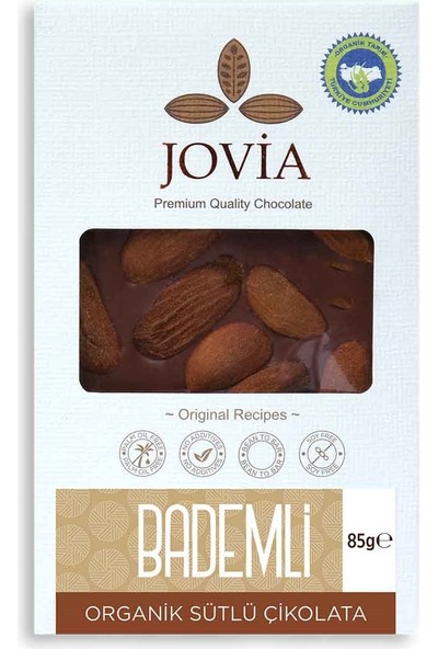 Jovia Organik Sütlü Çikolata-Bademli 85 gr