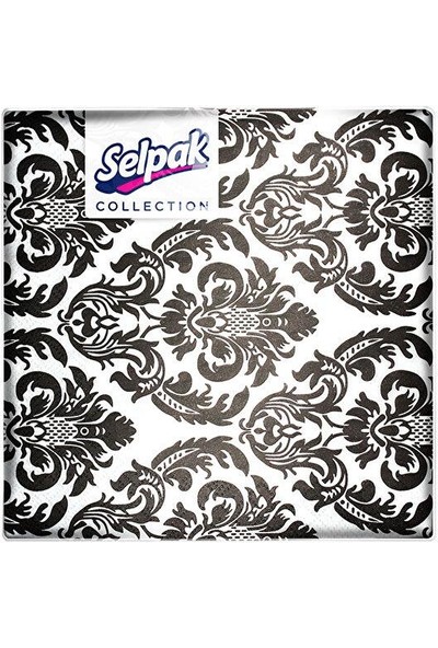 Selpak Dekoratif Peçete 20'li Siyah-Beyaz Selpak Dekoratif Peçete 20'li Siyah-Beyaz