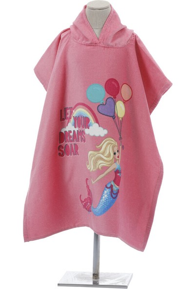 Özdilek Barbie Splash Lisanslı Kadife Çocuk Panço 4/9 Yaş