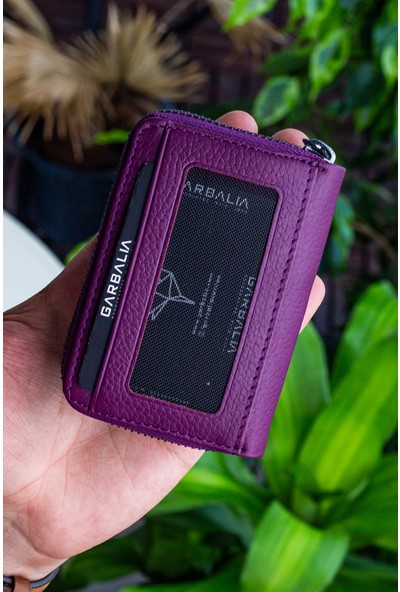 Garbalia Clovis Deri Fermuar Kilitli Akordiyon Kartlık