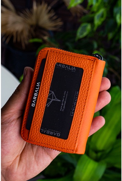 Garbalia Clovis Deri Fermuar Kilitli Akordiyon Kartlık