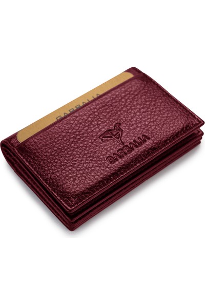 Garbalia Vera Deri Minimal Kartlık Bordo Garbalia Vera Deri Minimal Kartlık Bordo