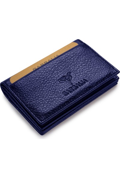 Garbalia Vera Deri Minimal Kartlık Lacivert