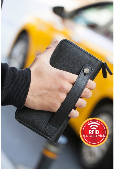 Garbalia Orleans Deri Telefon Bölmeli El Çantası Cüzdan Kartlık