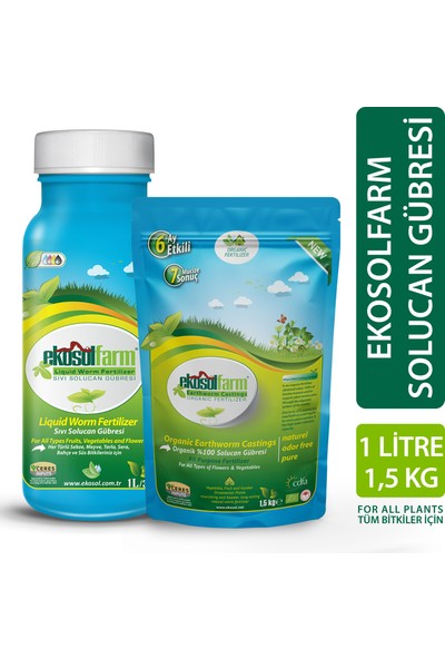 Ekosol Farm Sıvı Solucan Gübresi + 1,5 Kg Hobi Ekosol Farm Sıvı Solucan Gübresi + 1,5 Kg Hobi